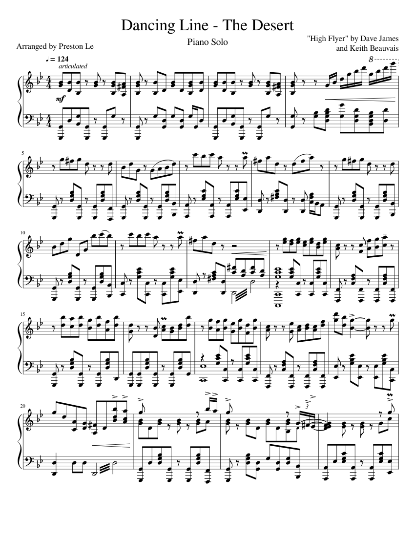 The Desert from Dancing Line - Piano Solo Sheet music for Piano (Solo ...