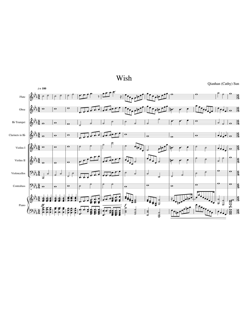 Wish Sheet music for Piano, Flute, Oboe, Clarinet in b-flat & more ...