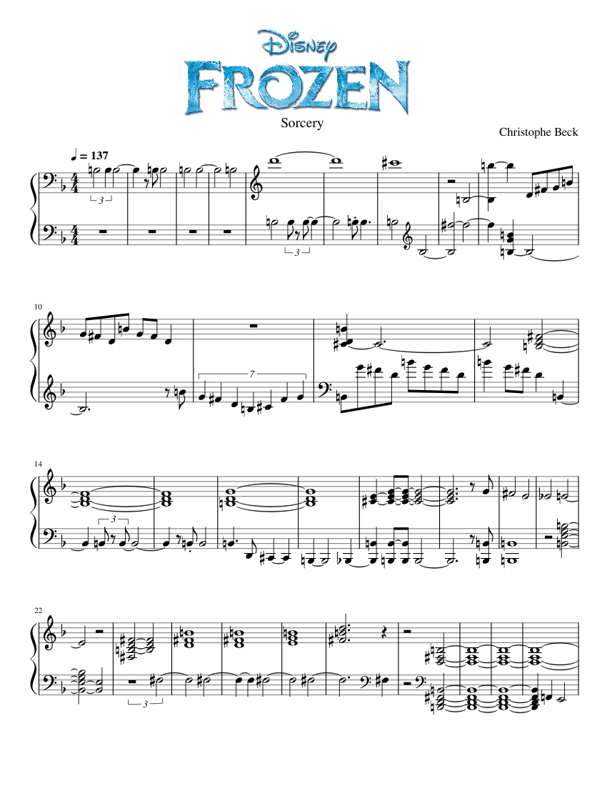 Frozen: Sorcery - piano Sheet Music for Piano (Solo) | MuseScore.com