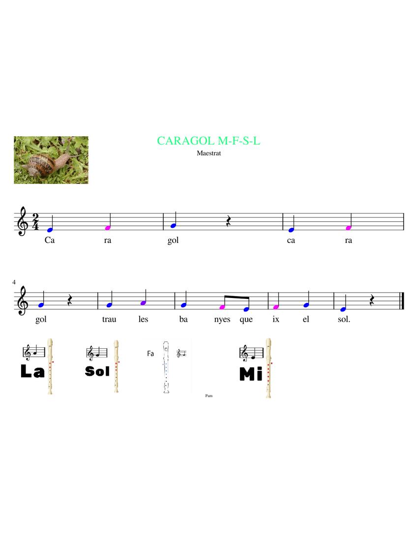 CARAGOL M-F-S-L - piano tutorial