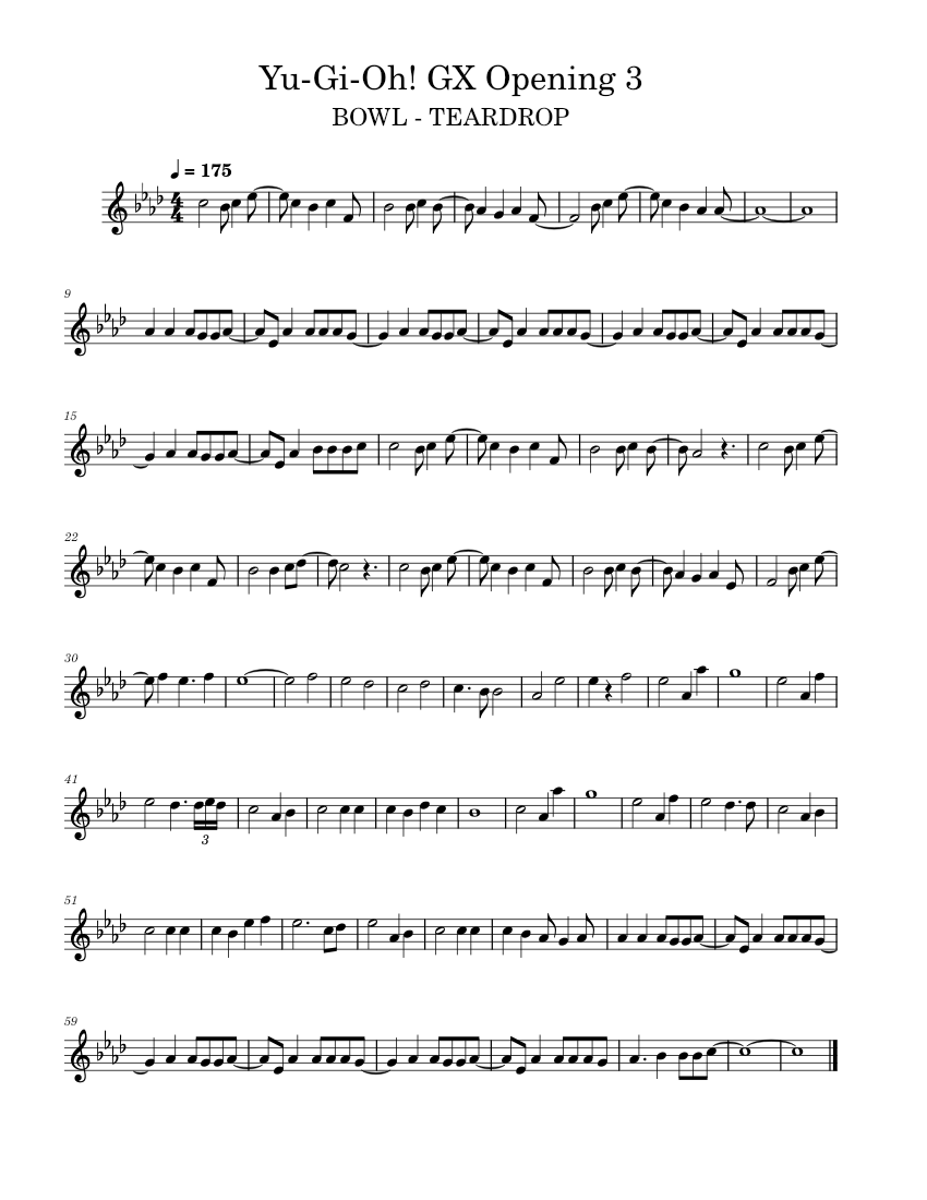Yu-Gi-Oh! GX Opening 3 Sheet music for Flute (Solo) | Musescore.com