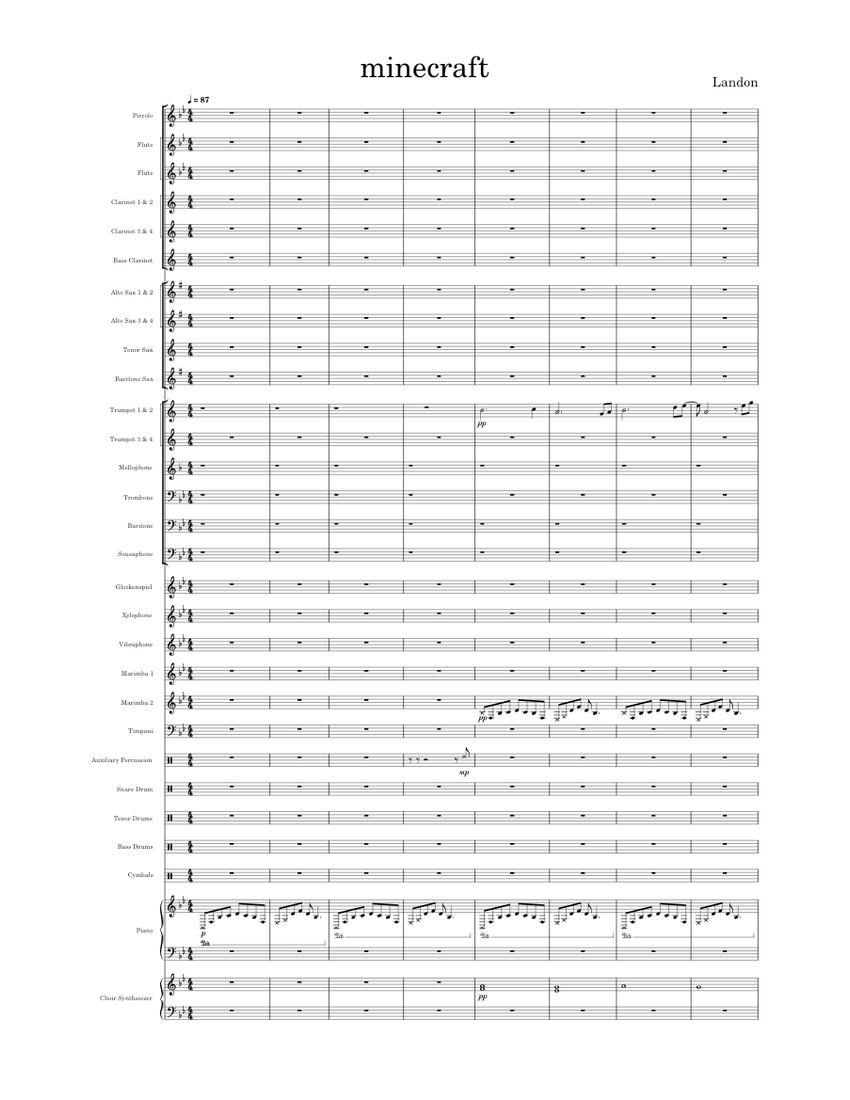 minecraft Sheet music for Piano, Trombone, Flute piccolo, Flute & more ...
