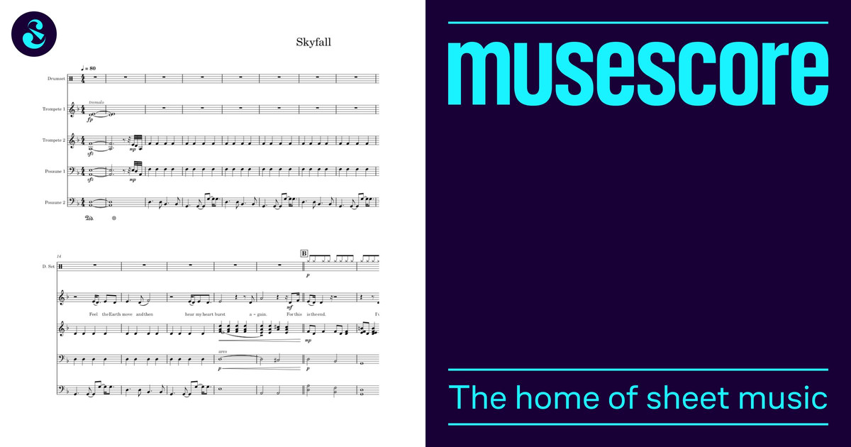 Skyfall – Adele for Posaunenchor, Percussion, Jungbläser Sheet Music ...