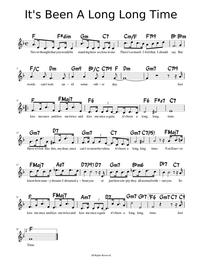 It's Been A Long Long Time Sheet music for Voice (other) (Solo ...