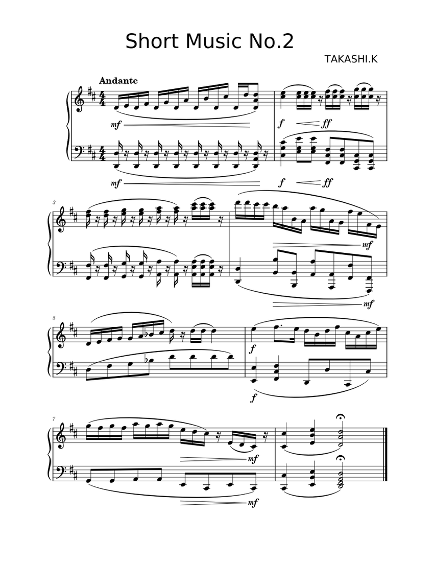 Short music No.2 Sheet music for Piano (Solo) | Musescore.com