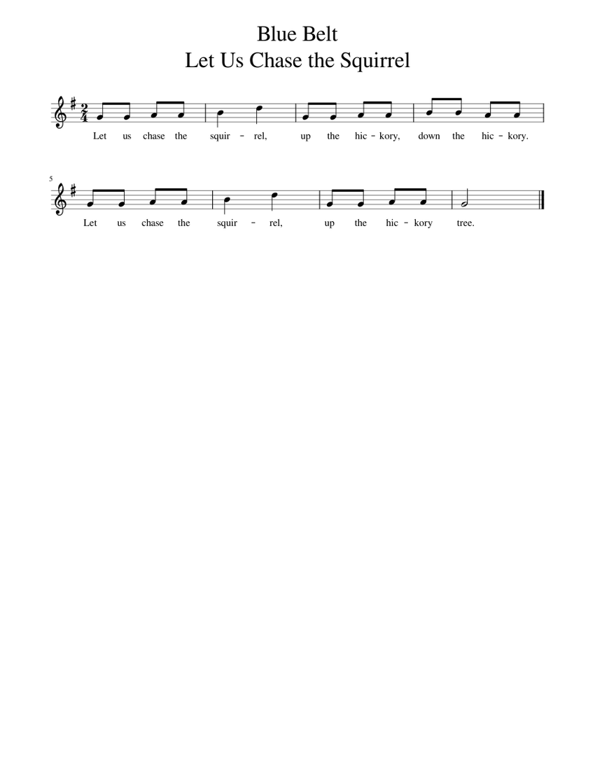 Blue Belt - Let Us Chase the Squirrel Sheet music for Piano (Solo) Easy ...