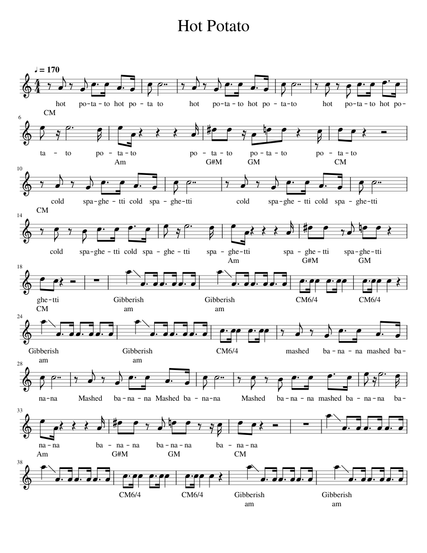 Hot_Potato Sheet Music for Piano (Solo) Easy | MuseScore.com