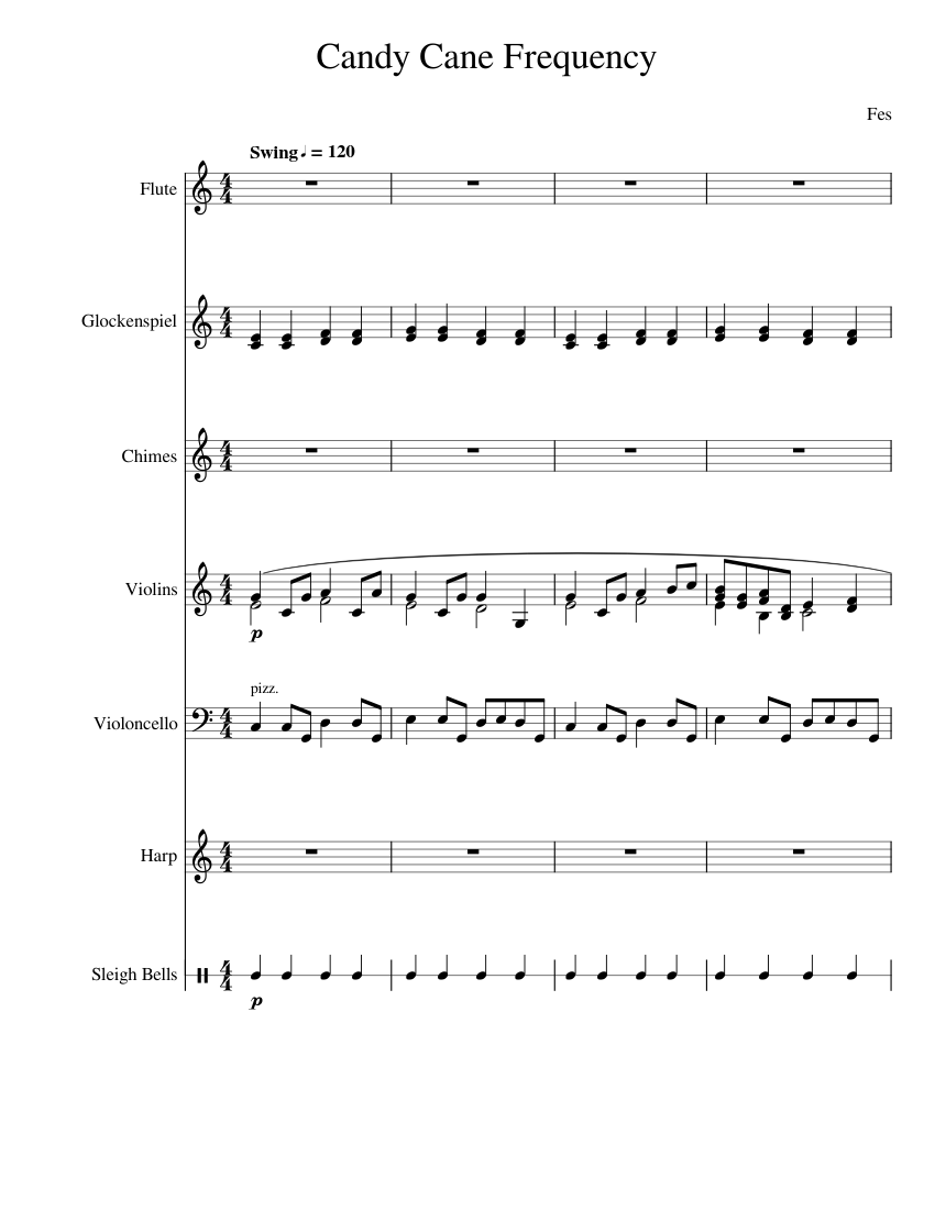 Candy Cane Frequency - FestaVol Sheet music for Flute, Glockenspiel ...