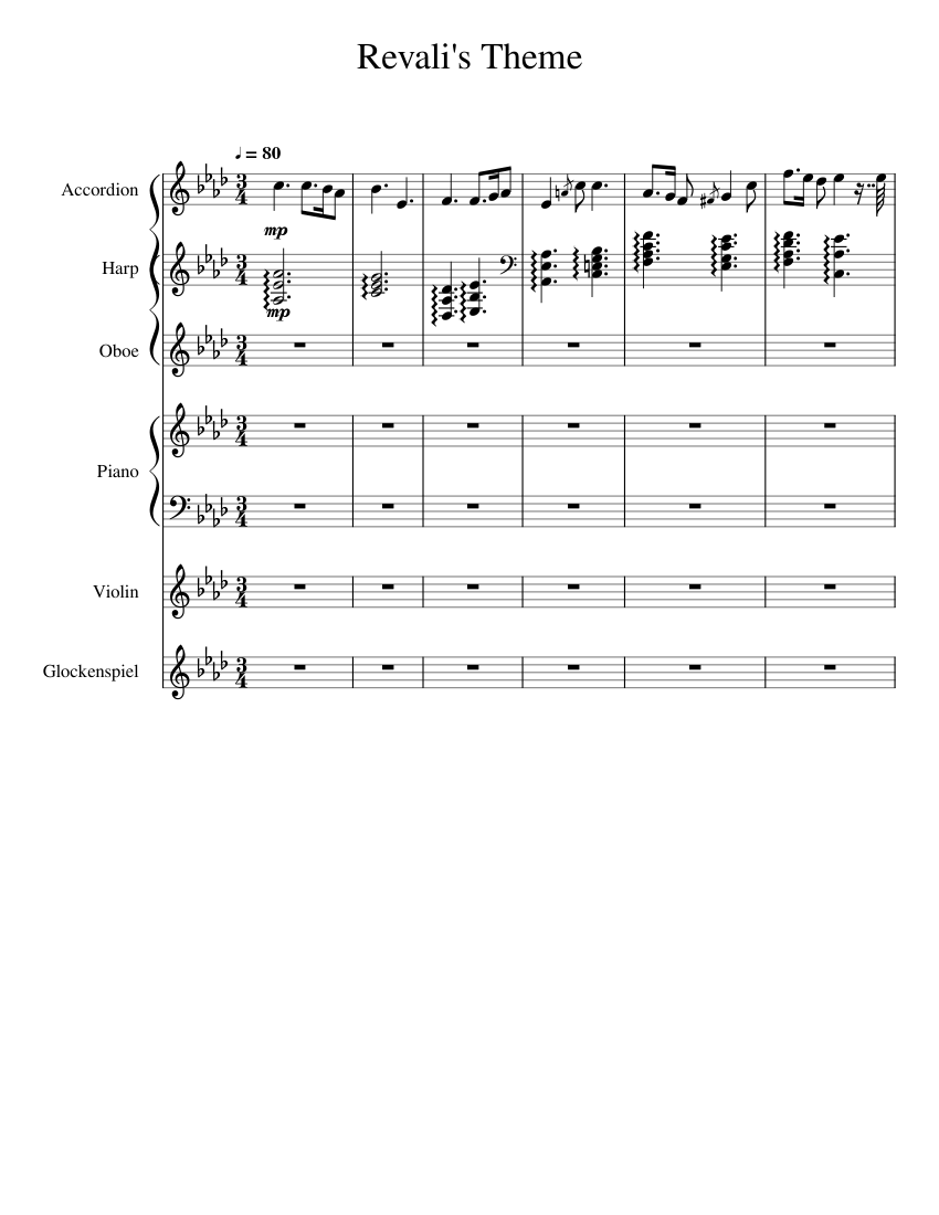 Revali's Theme Sheet music for Piano, Accordion, Oboe, Glockenspiel & more instruments (Piano ...
