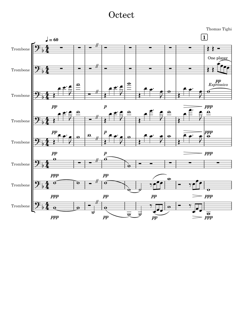 octet Sheet Music for Trombone (Brass Ensemble) | MuseScore.com