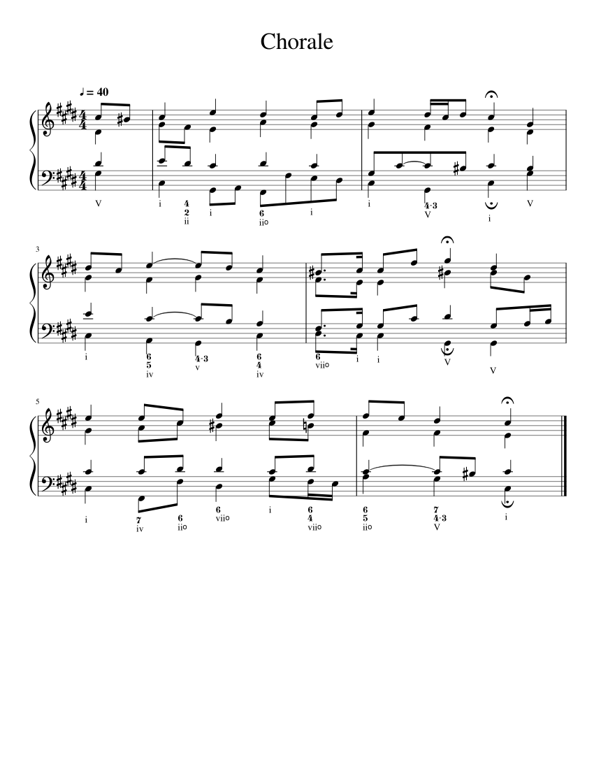 Chorale Sheet music for Piano (Solo) Easy | Musescore.com