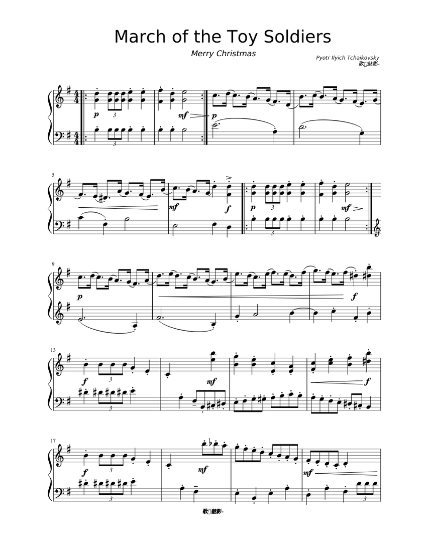 March of the Toy Soldiers Sheet Music for Piano (Solo) | MuseScore.com