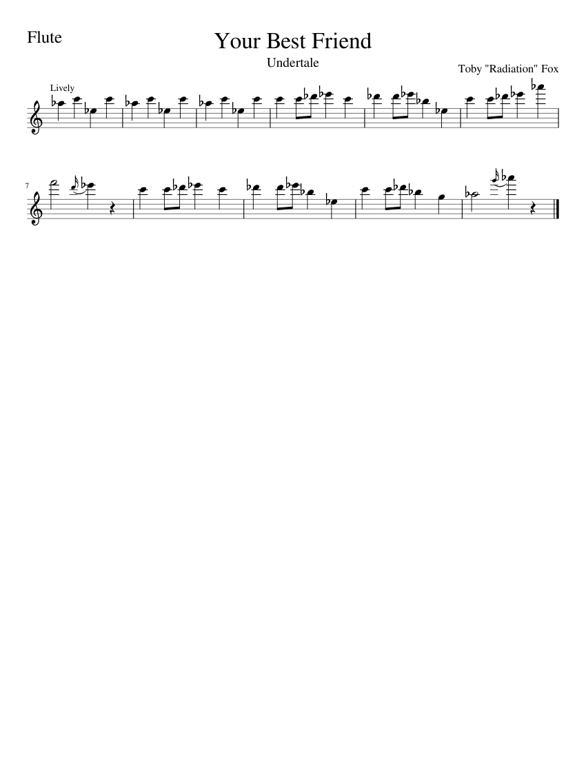 Your Best Friend Undertale Sheet music for Flute (Solo) | Musescore.com