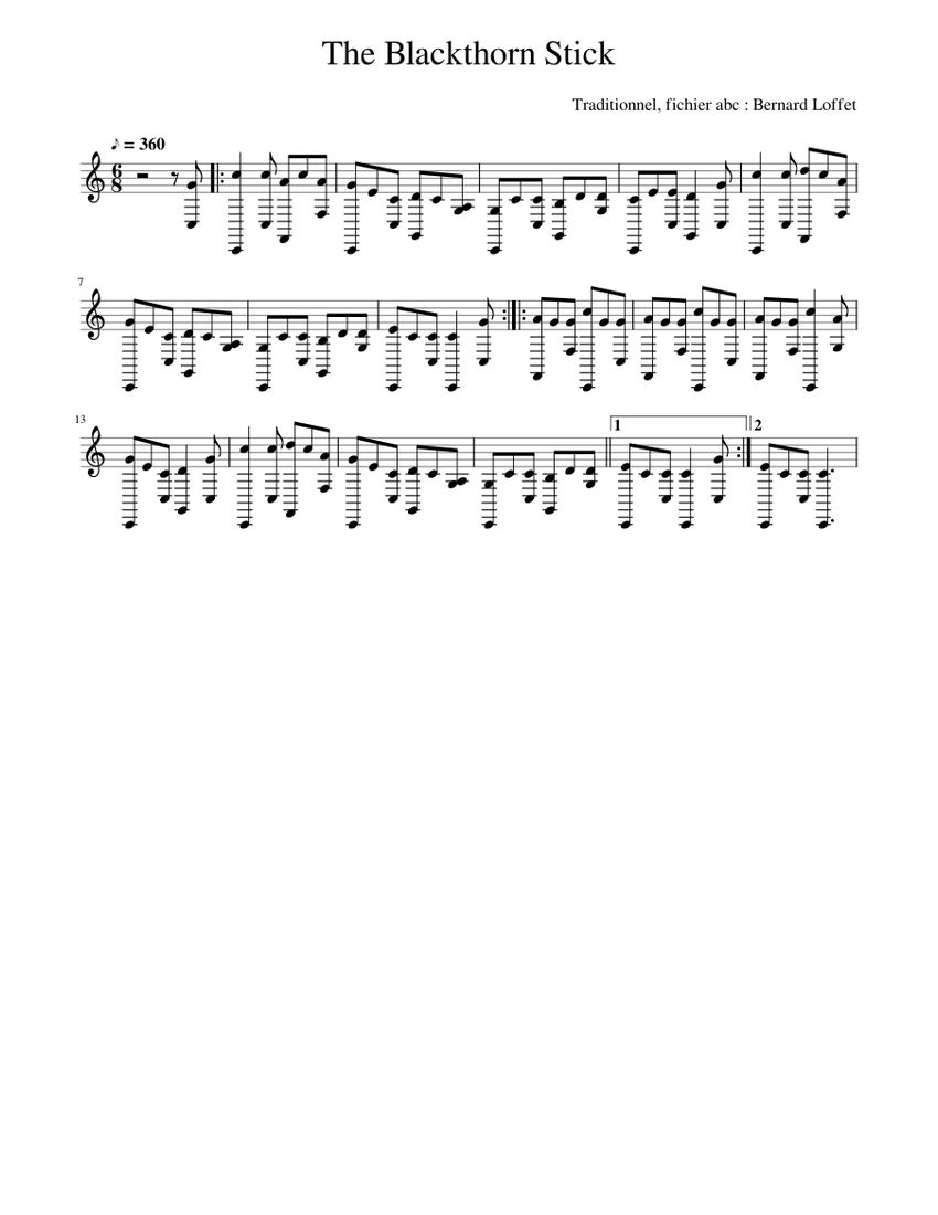 Traditional music - The Blackthorn Stick Sheet music for Piano (Solo ...