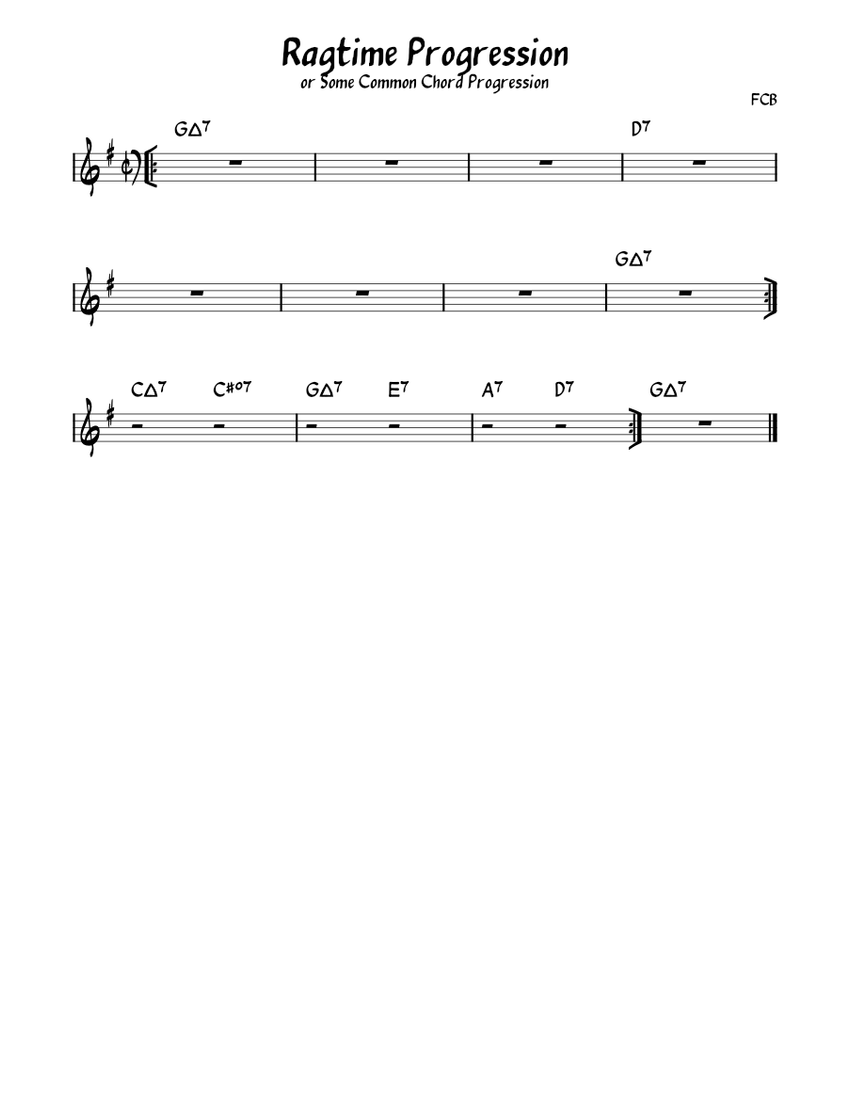 Ragtime Progression - FCB Sheet music for Piano (Jazz Band) | Musescore.com