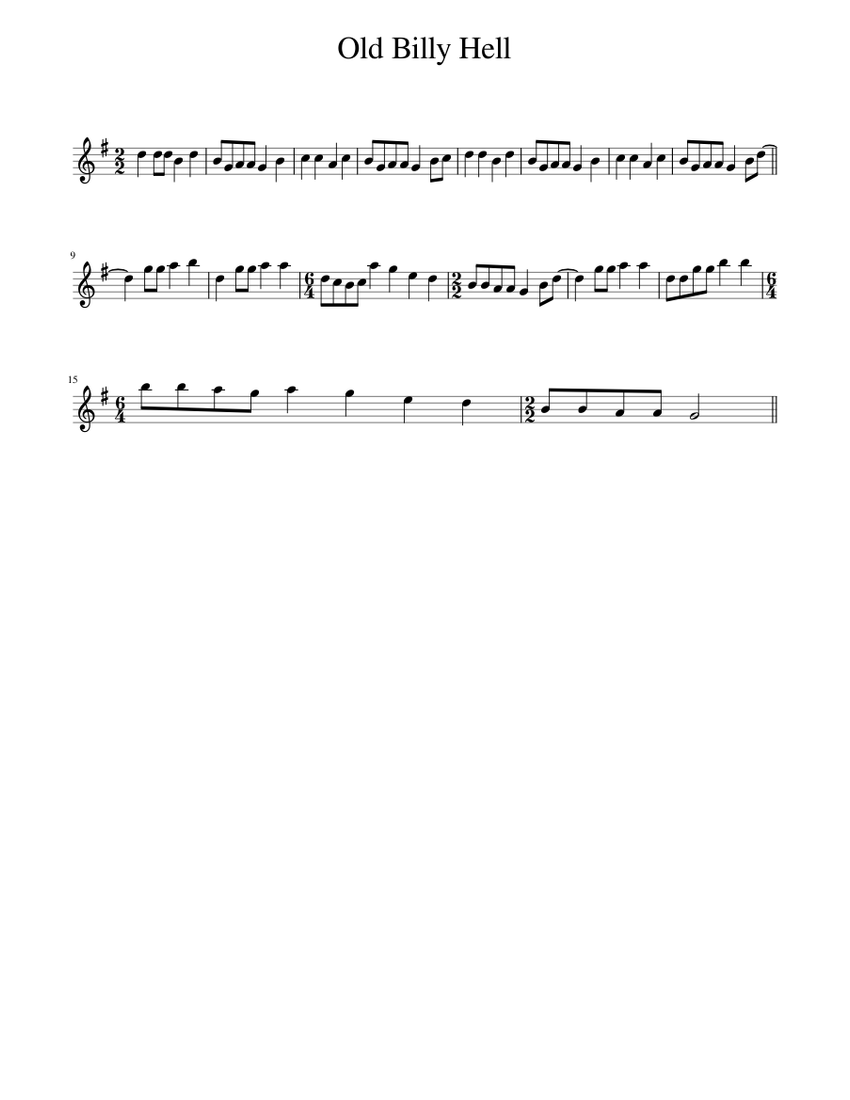 Old Billy Hell Sheet music for Piano (Solo) | Musescore.com