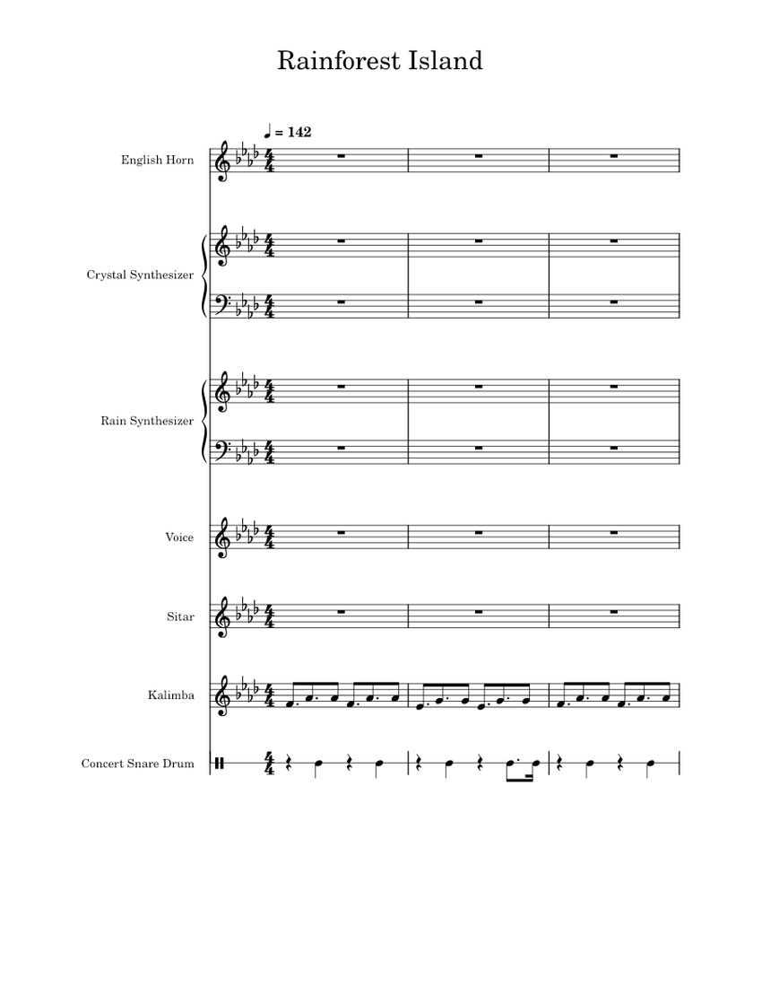 Rainforest Island – The Monster Explorers Sheet music for Vocals, Oboe ...