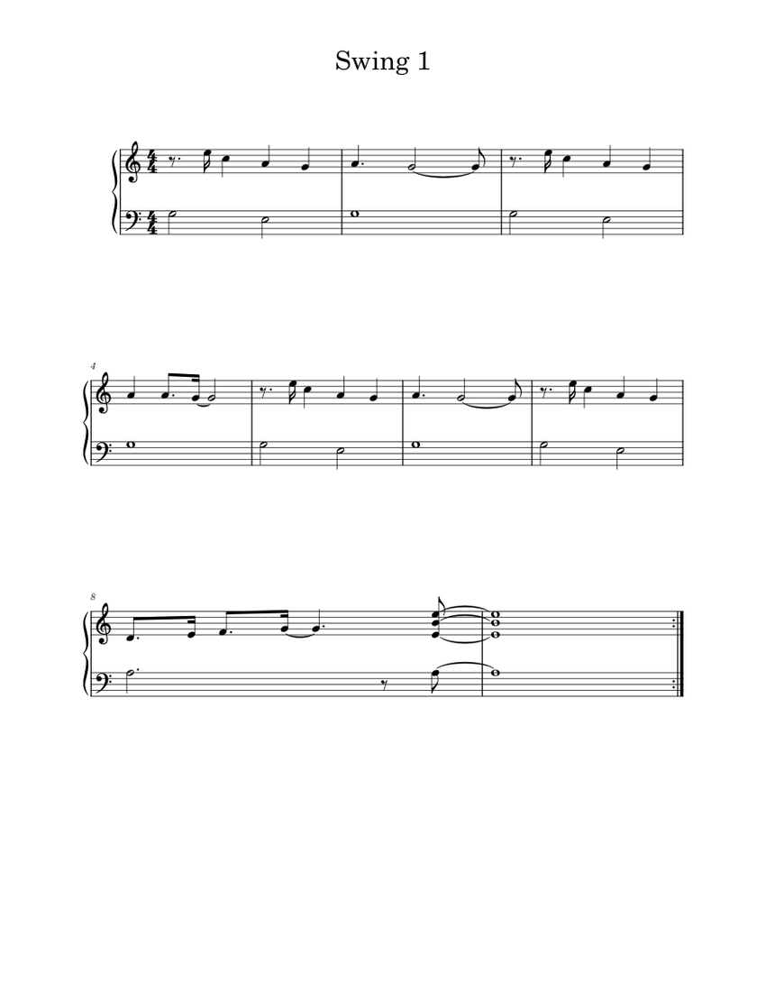 Swing 1-variation Sheet music for Piano (Solo) | Musescore.com