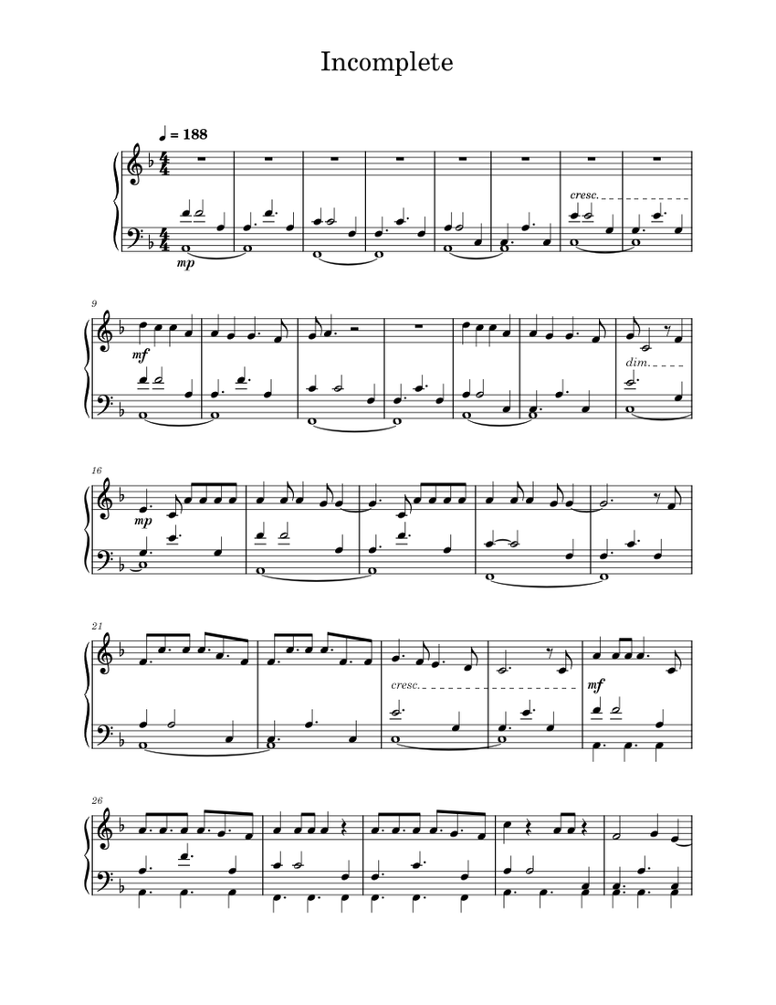 Incomplete - ONEUS (원어스) Sheet music for Piano (Solo) | Musescore.com