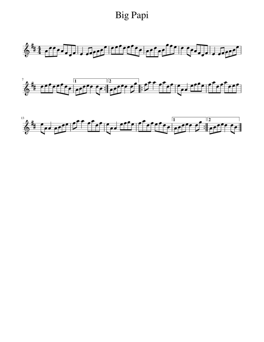 Big Papi Sheet music for Piano (Solo) Easy | Musescore.com