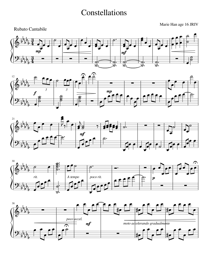 Constellations Sheet Music for Piano (Solo) | MuseScore.com