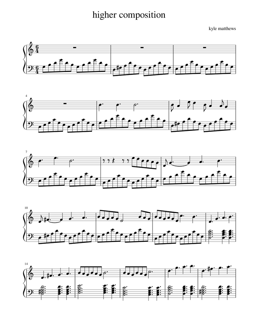 higher composition no.2 Sheet music for Piano (Solo) Easy | Musescore.com
