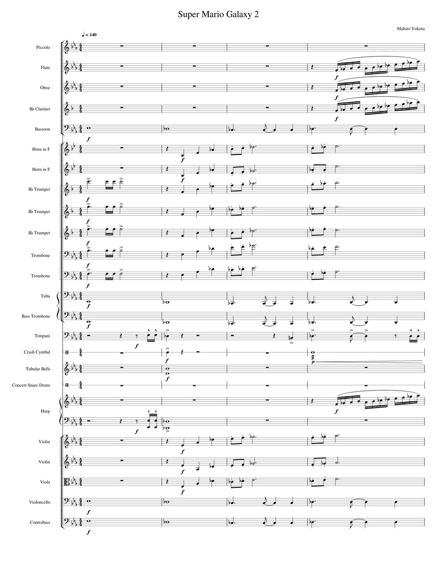 Super Mario Galaxy 2 theme - Mahito Yokota Sheet Music for Trombone ...