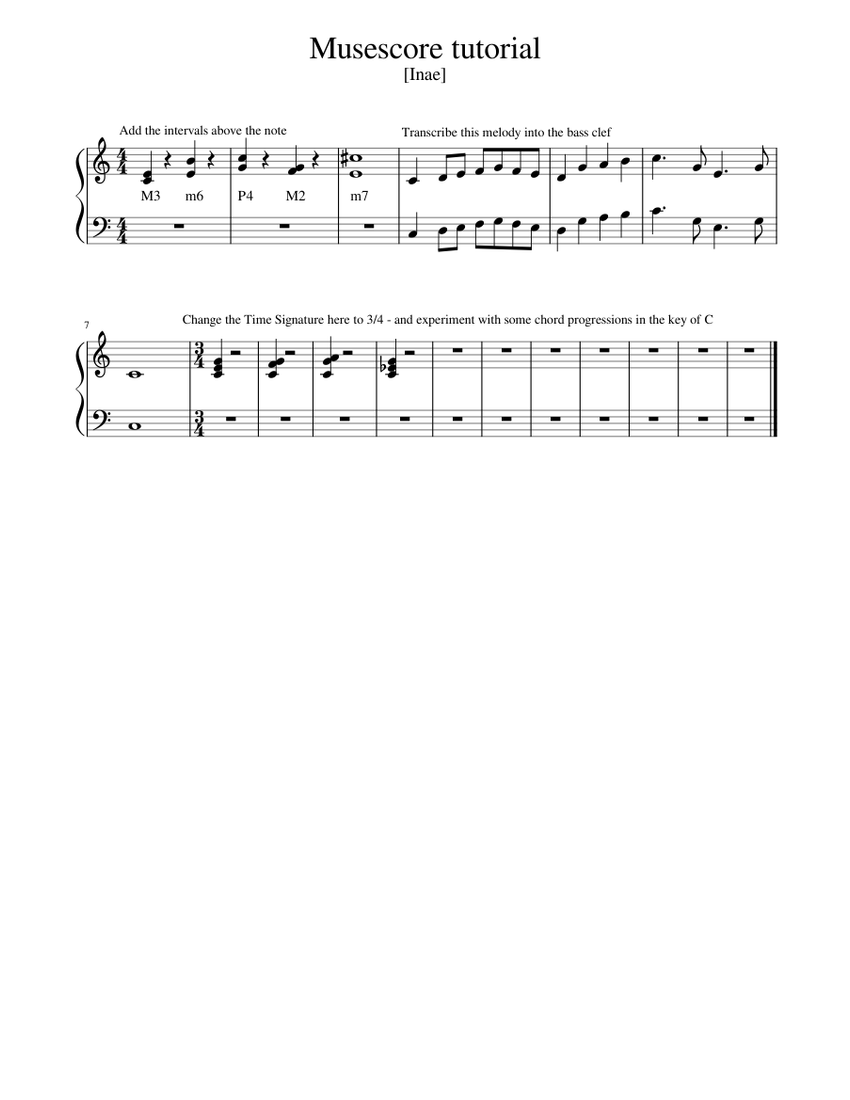 Musescore_tutorial Sheet music for Piano (Solo) Easy | Musescore.com