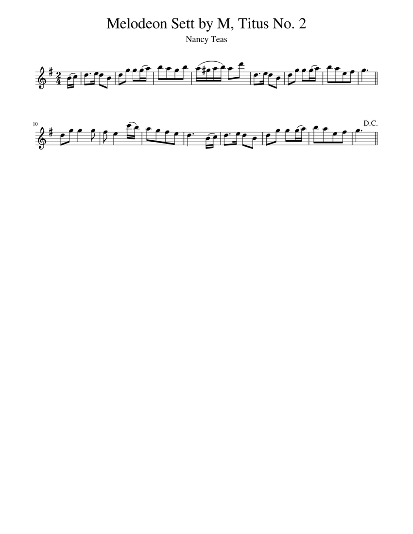 Melodeon Sett by M, Titus No. 2 Sheet Music for Piano (Solo) easy ...