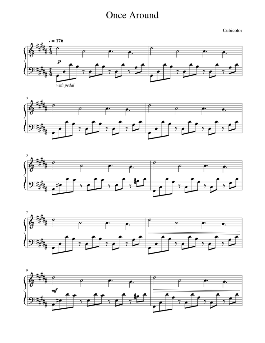 Once Around Sheet Music for Piano (Solo) | MuseScore.com