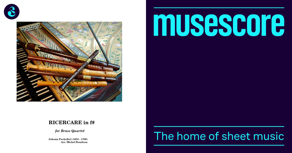 P 419 Pachelbel Johann, Ricercar in fis, Recorder SATB Sheet music for ...