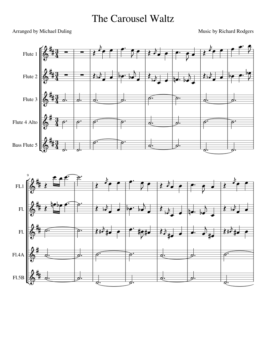 The Carousel Waltz Wind FluteEnsemble Sheet Music for Flute (Woodwind ...
