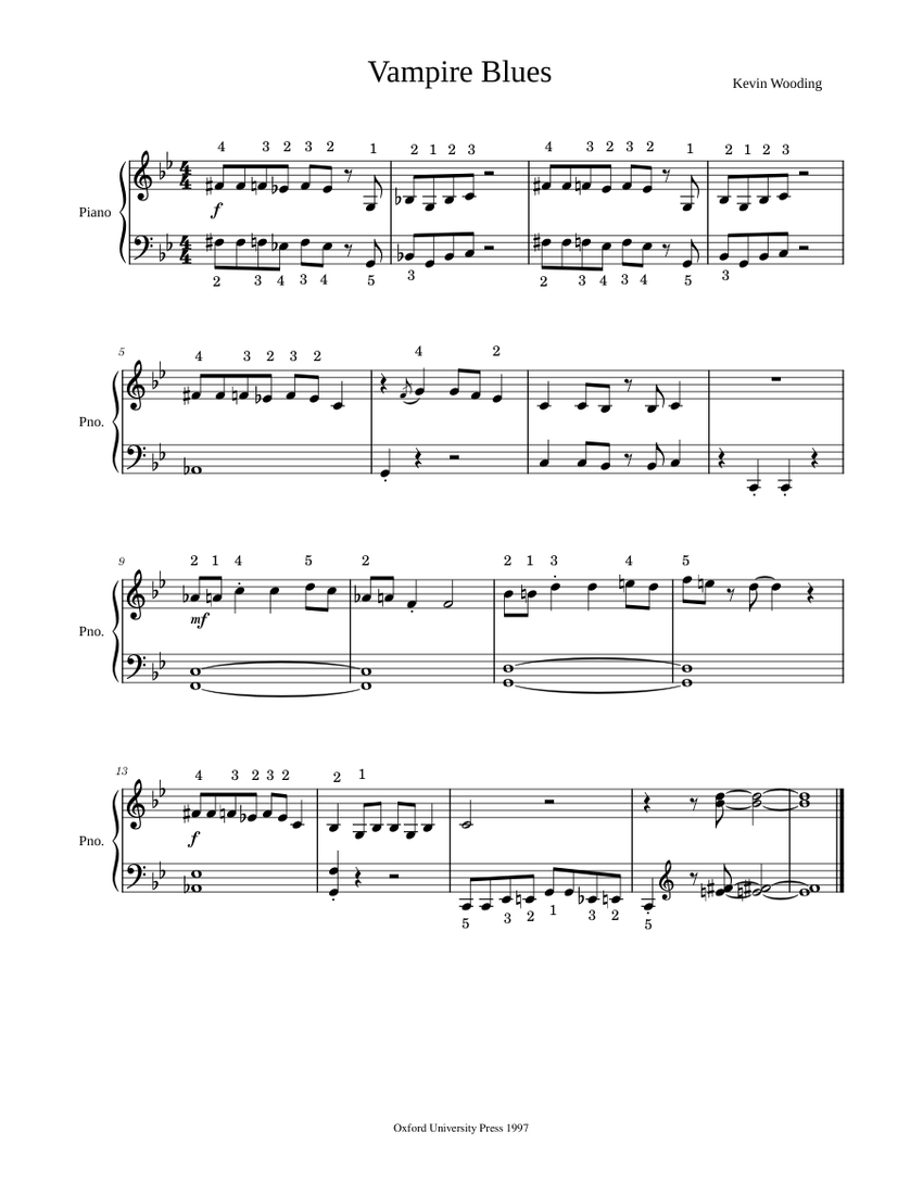Vampire blues – Neil Young Sheet Music for Piano (Solo) Easy ...