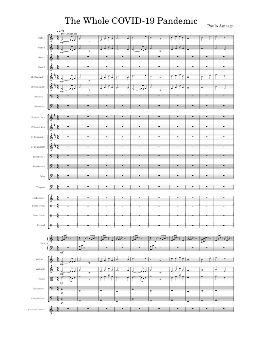 COVID-19 Sheet music for Trombone, Tuba, Flute, Oboe & more instruments (Symphony Orchestra ...