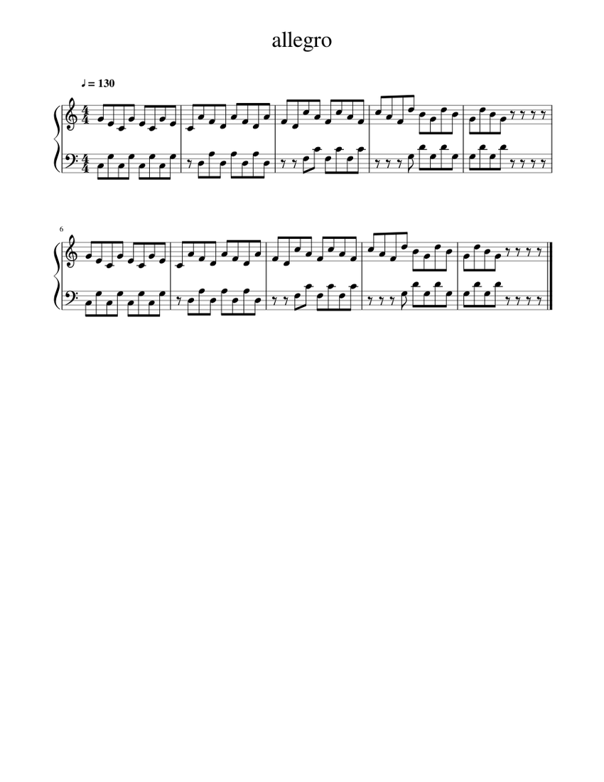 allegro Sheet music for Piano (Solo) | Musescore.com