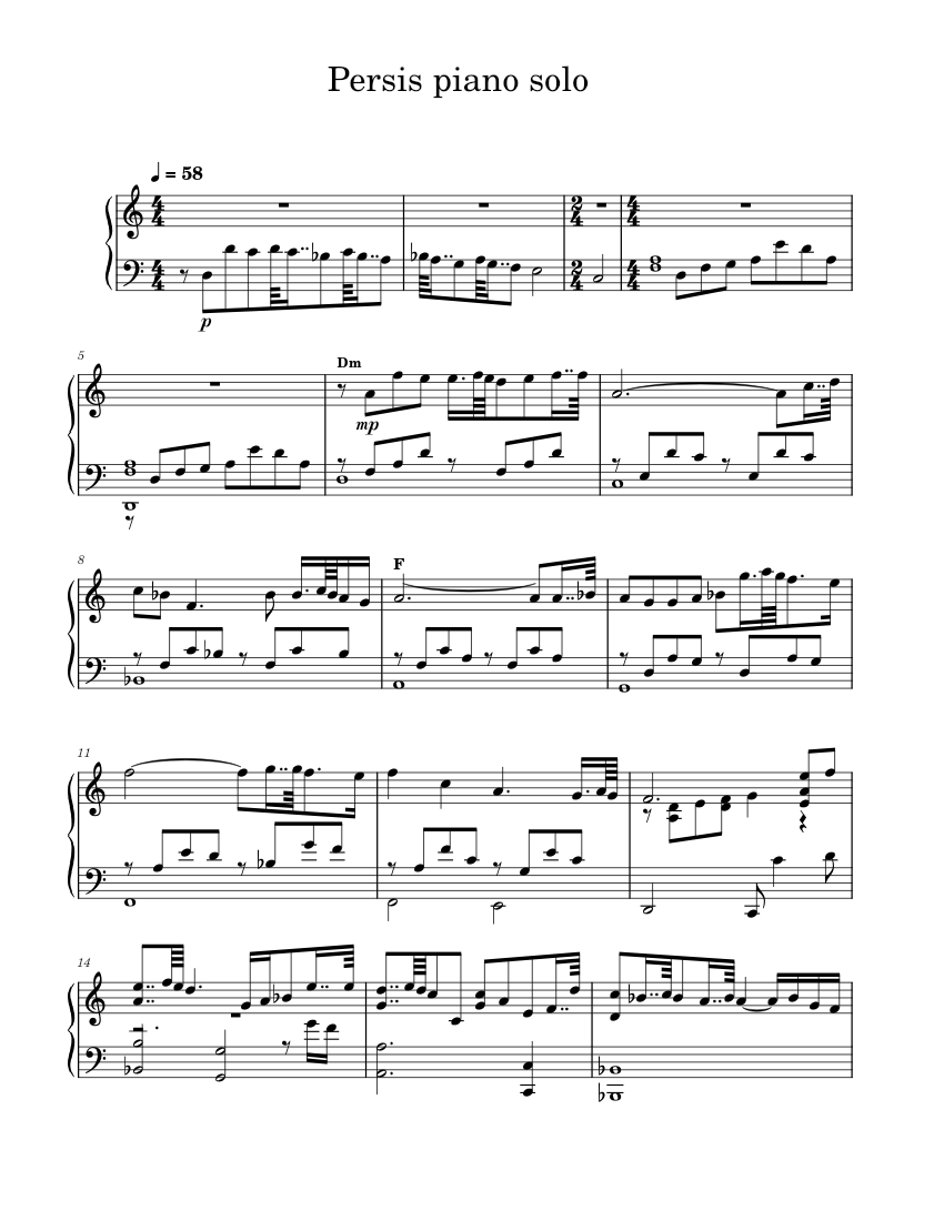 Persis (Piano Solo) – James L. Hosay Sheet Music for Piano (Solo) | MuseScore.com