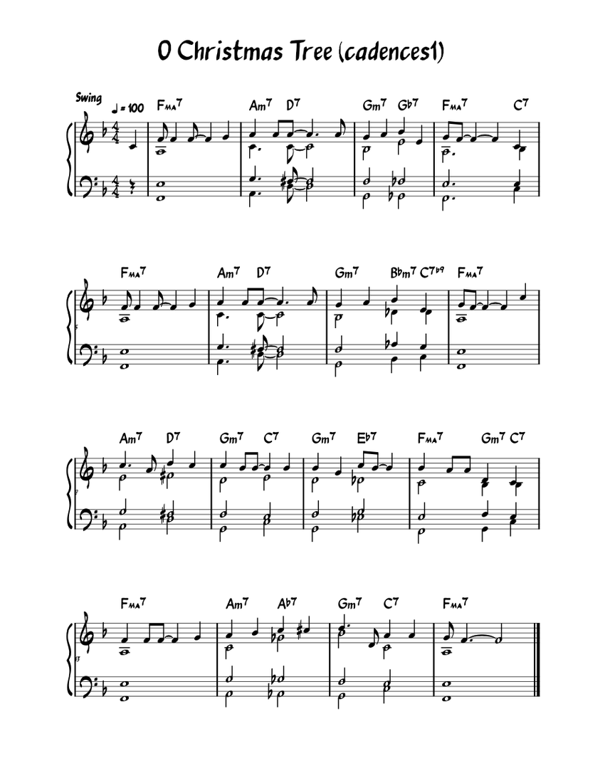 O christmas tree – Misc Christmas O Christmas Tree (Cadences1) Sheet ...