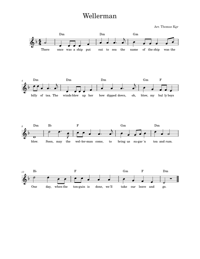 Wellerman – Sea Shanty Sheet Music with Chords for Piano (Solo) easy ...