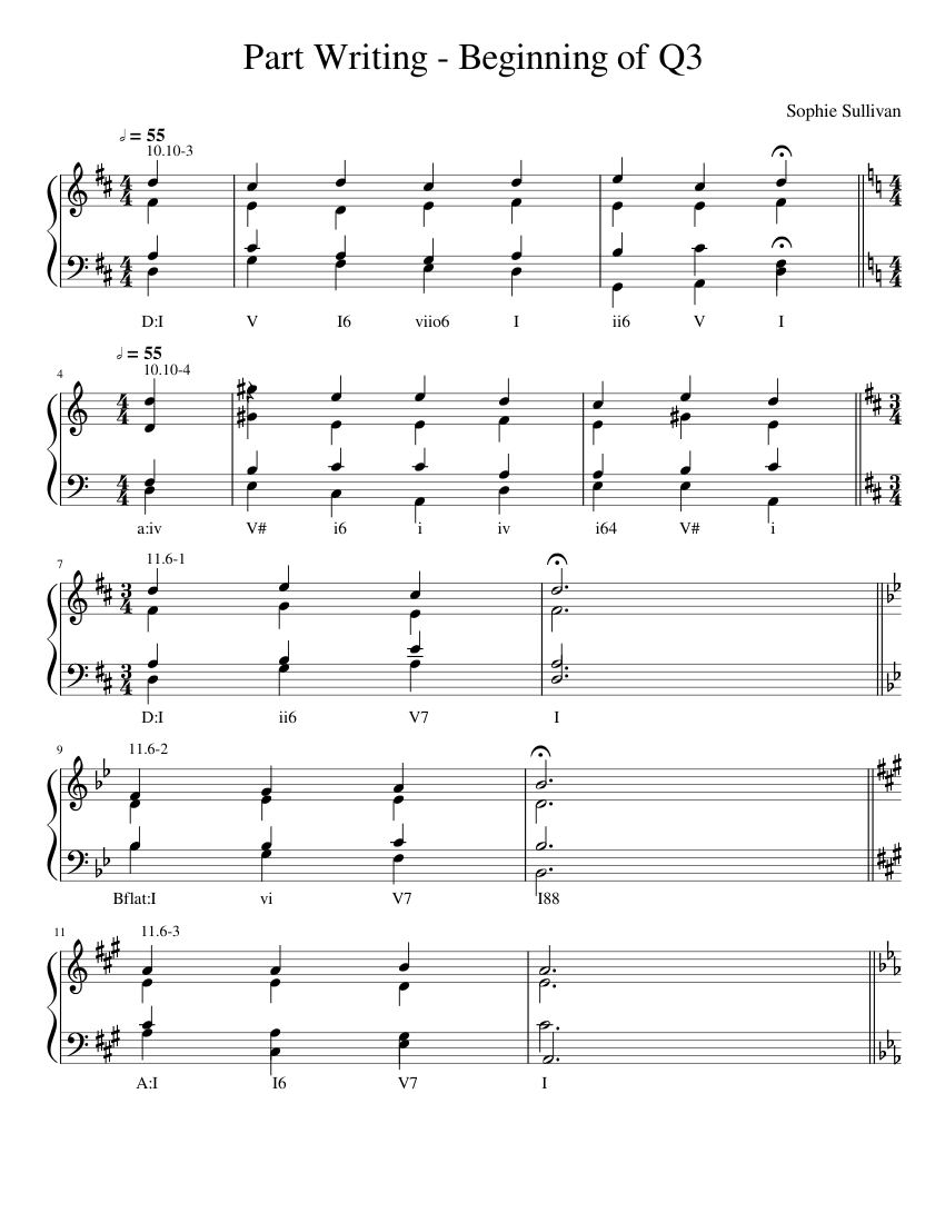 Part Writing - Beginning of Q3 Sheet music for Piano (Solo) | Musescore.com
