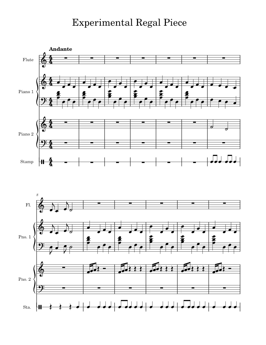 Random Background Music No. 1 Sheet music for Piano, Flute, Stamp ...