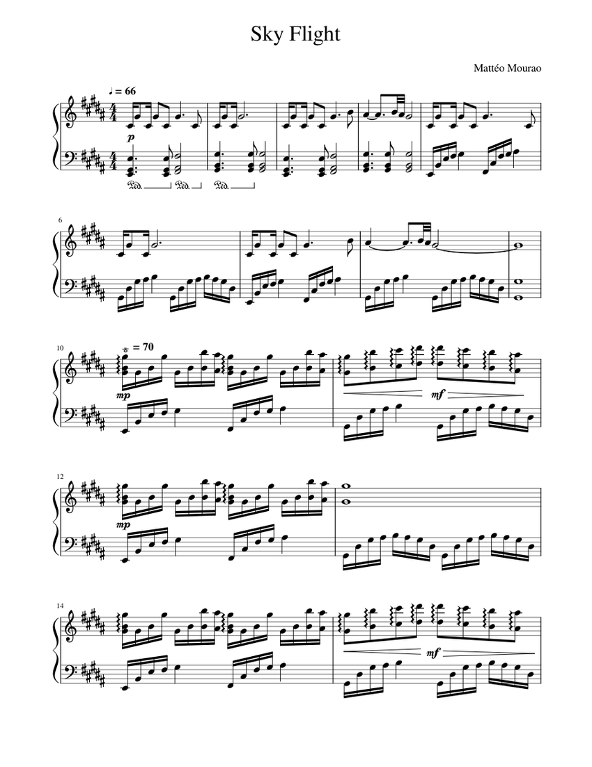 Sky Flight Sheet music for Piano (Solo) | Musescore.com