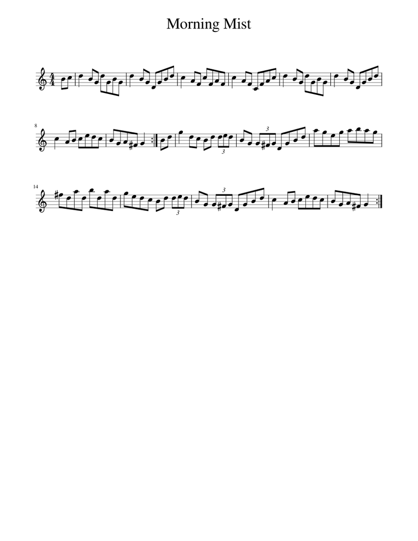 Morning Mist Sheet Music for Piano (Solo) easy | MuseScore.com