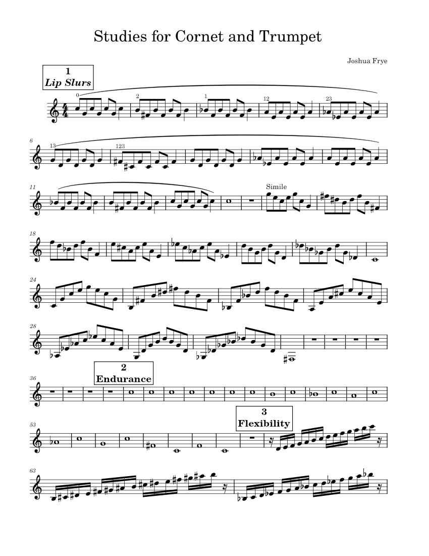 Trumpet Drills and Exercises Sheet Music for Cornet (Solo) | MuseScore.com