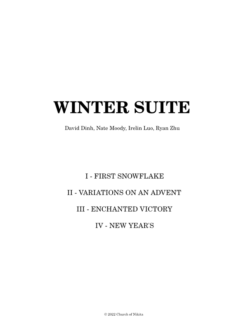 Winter Suite | Orchestral 4-way collab Sheet Music for Piano, Trombone ...