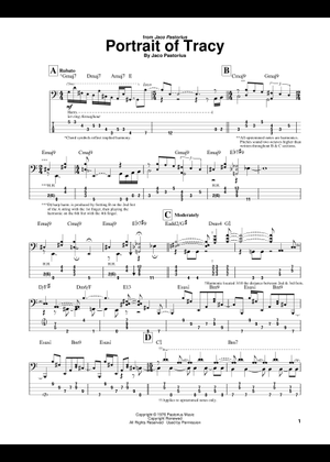 Portrait of tracy – Jaco Pastorius Sheet Music with Chords for Bass ...