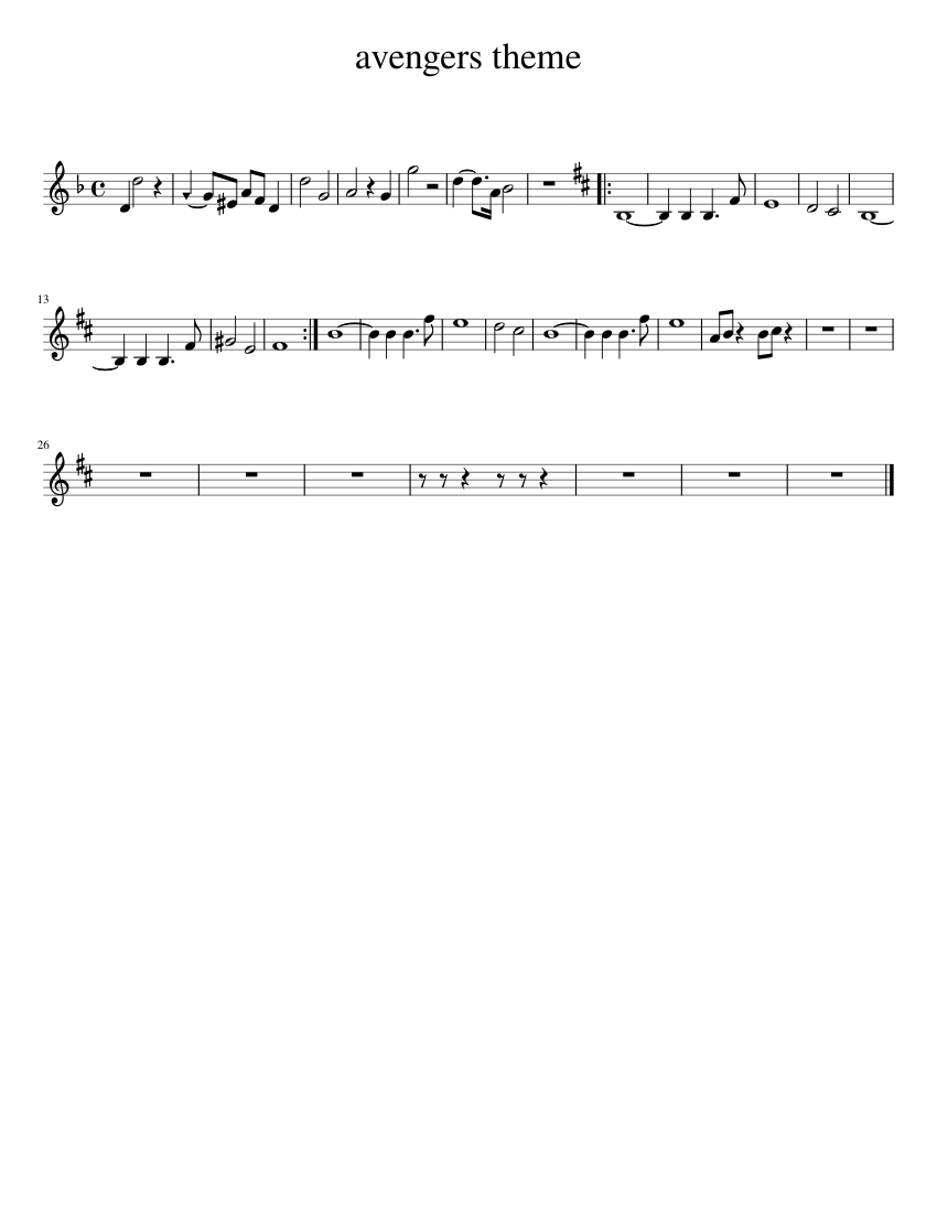 avengers_theme Sheet music for Piano (Solo) | Musescore.com