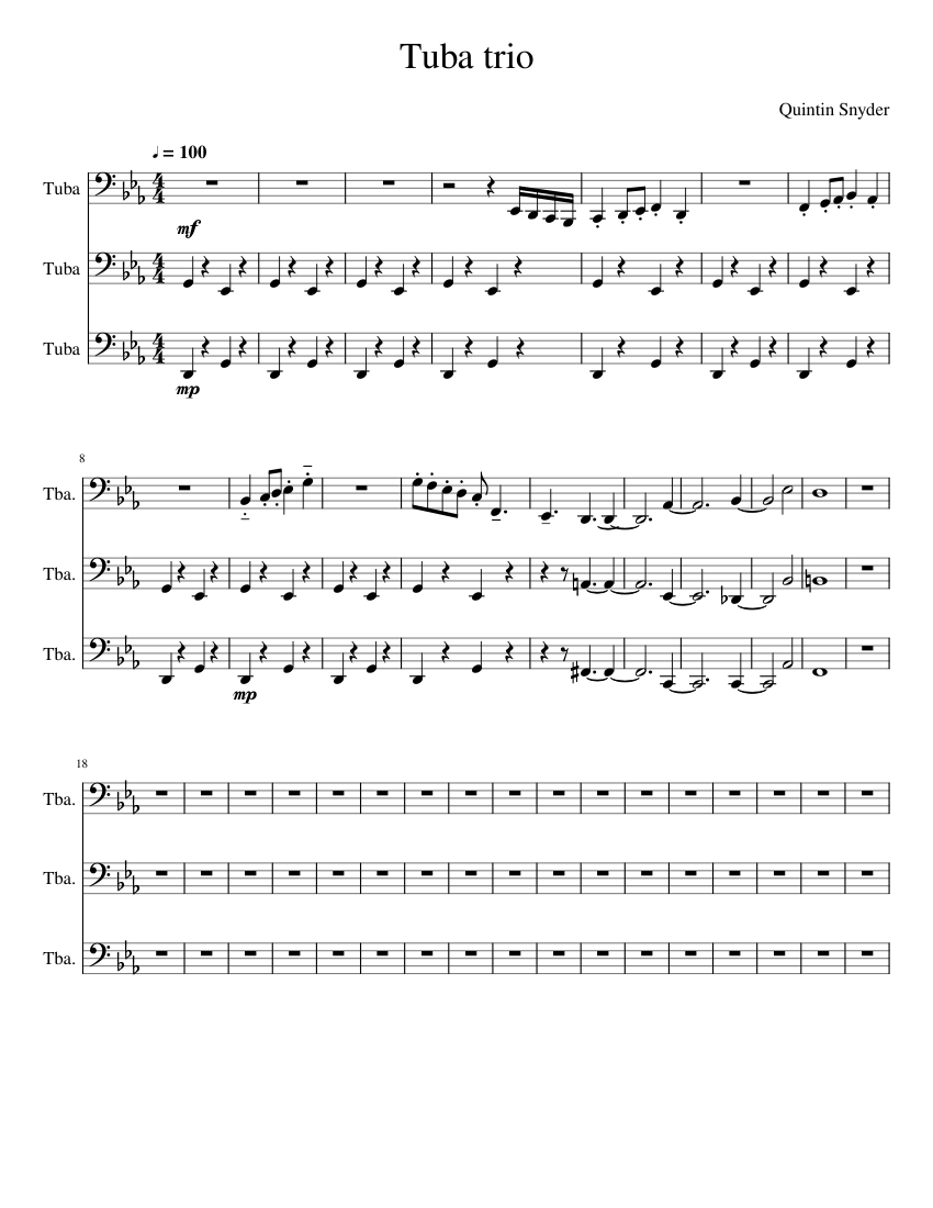 Tuba_trio Sheet music for Tuba (Mixed Trio) | Musescore.com