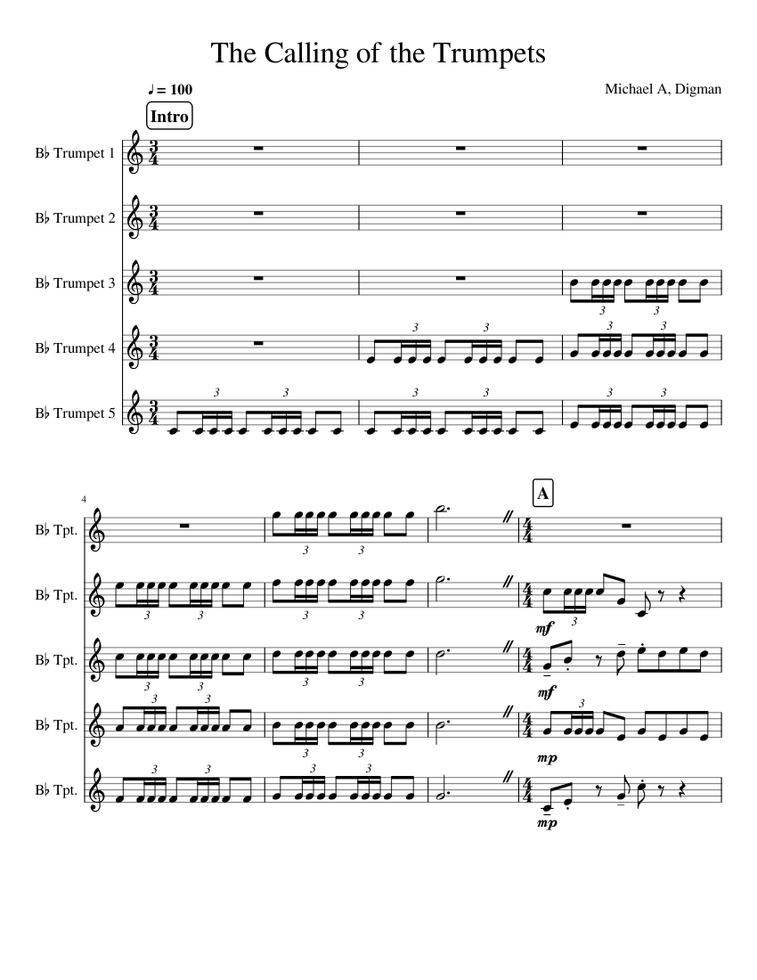 The Calling of the Trumpets Sheet music for Trumpet in b-flat (Mixed ...