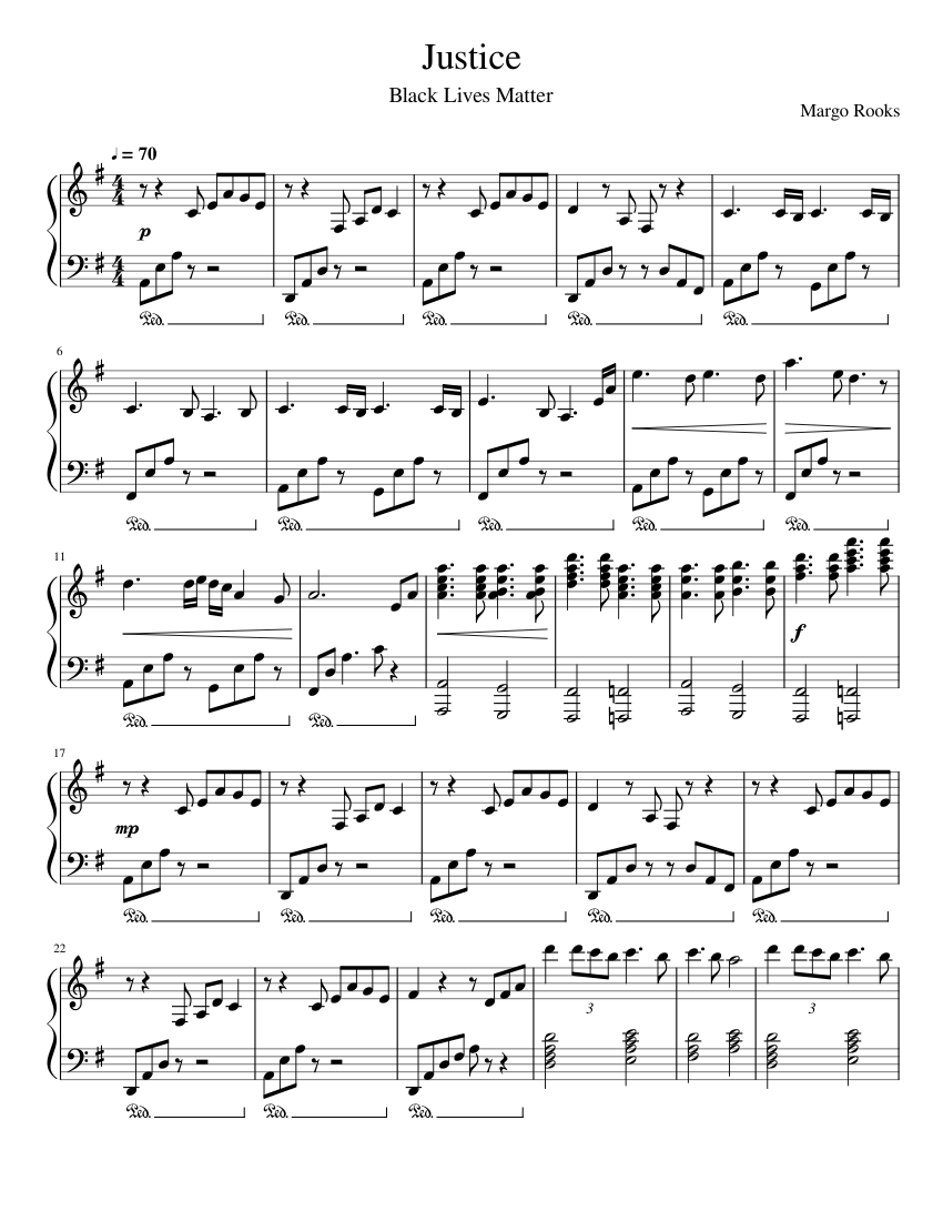 Justice Sheet Music for Piano (Solo) easy | MuseScore.com