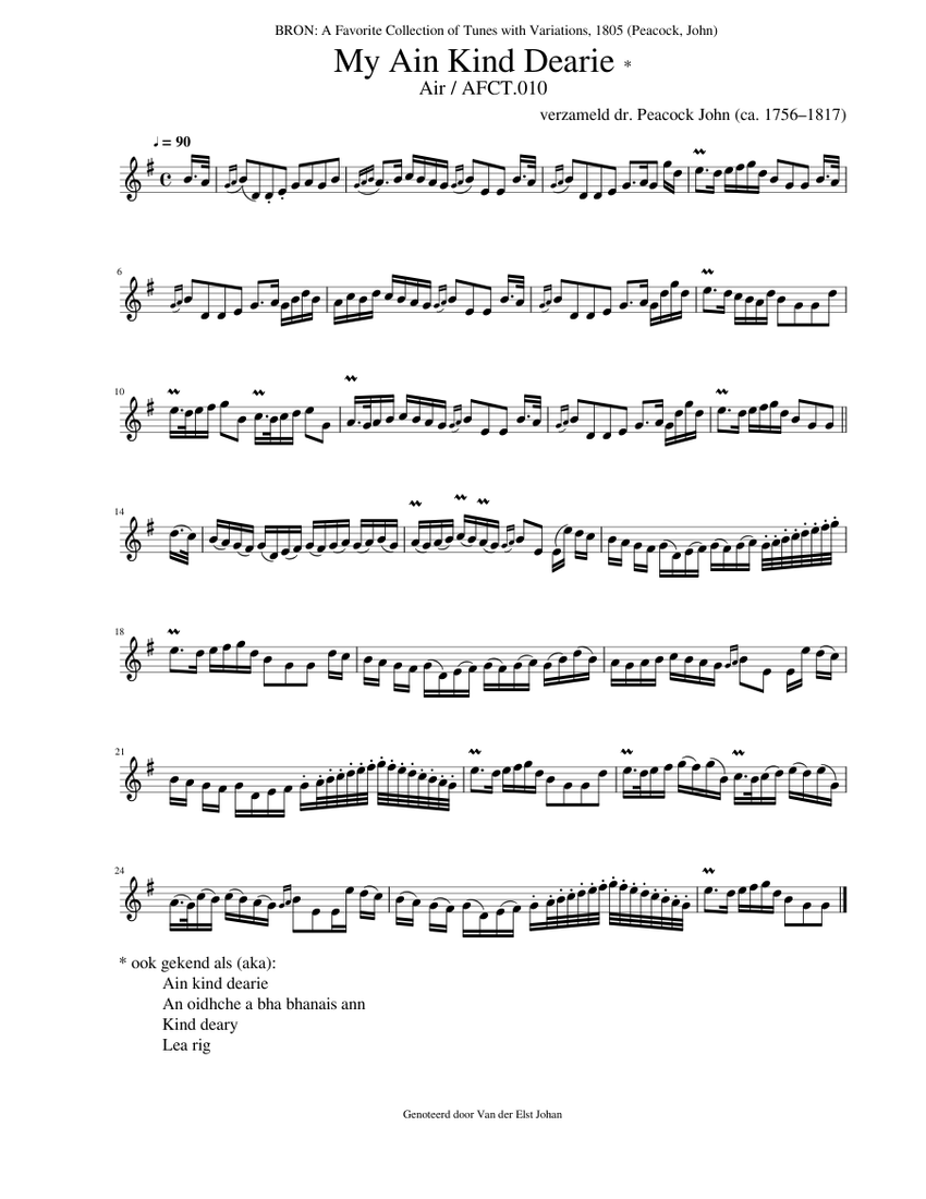 My Ain Kind Dearie (AFCT.010) Sheet music for Violin (Solo) | Musescore.com